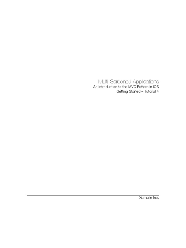 Multi-Screened Applications: An Introduction To The MVC Pattern in iOS Getting Started ...
