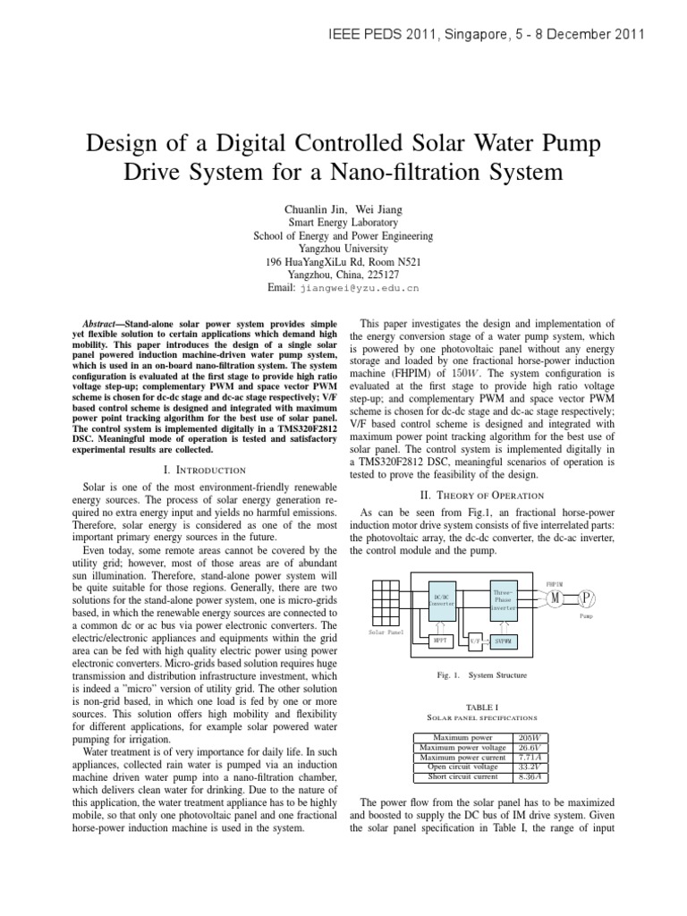Design of A Digital Controlled Solar Water Pump | PDF | Power Inverter ...