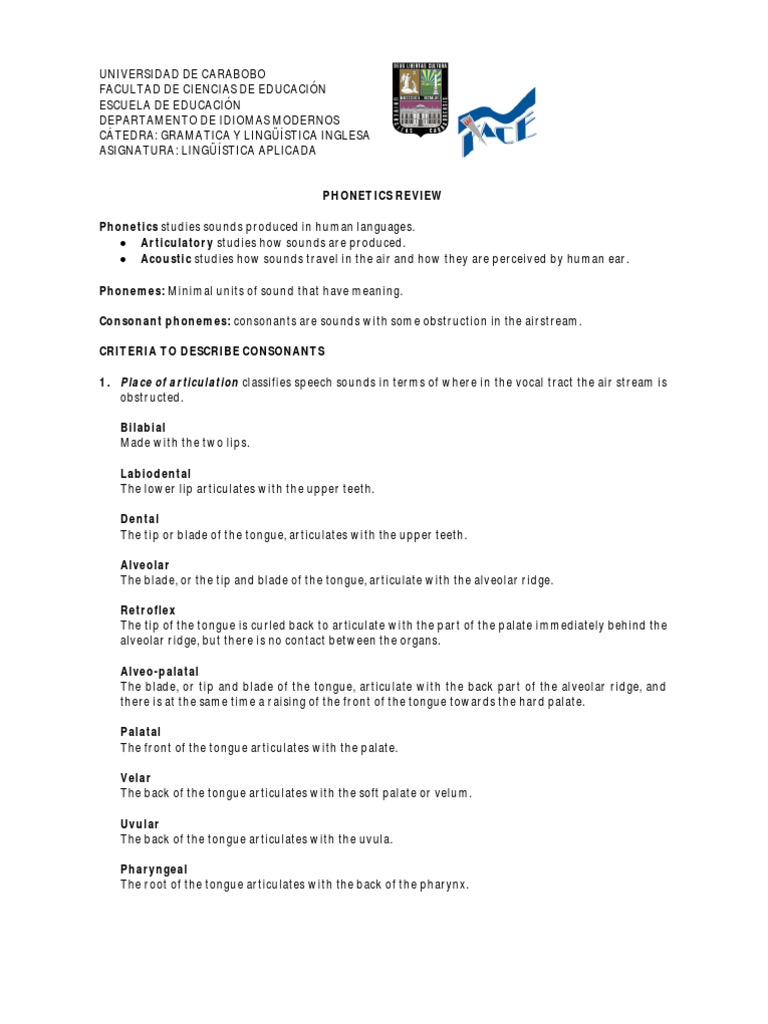 Phonetics and Phonology Review | PDF | Phonetics | Phonology