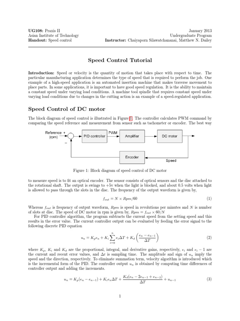 04 SpeedControl | PDF | Speed | Subroutine