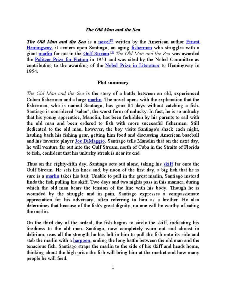 An Old Fisherman's Epic Struggle: The Story of Santiago's Battle with a ...