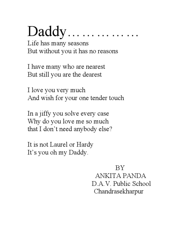 Daddy | PDF | Wellness | Poetry