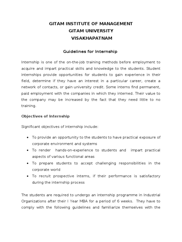 Minor Project Guidelines | PDF | Internship | Job Hunting