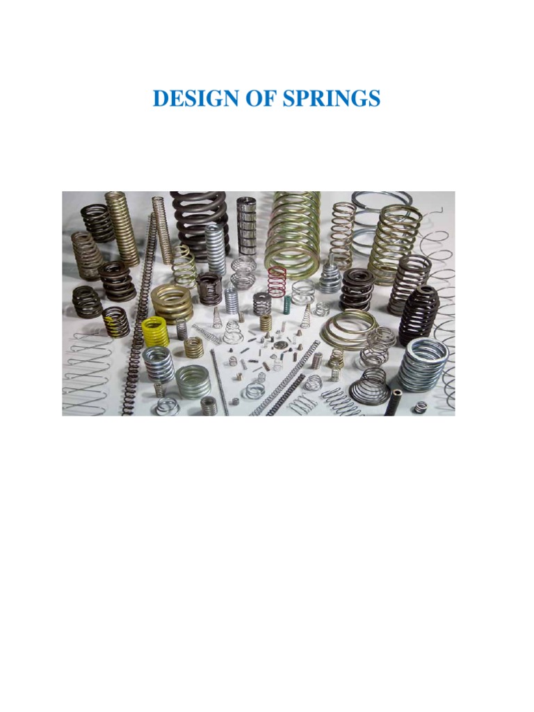 DESIGN OF SPRINGS | PDF | Stress (Mechanics) | Strength Of Materials