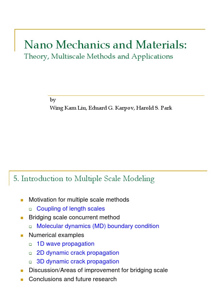 Nano Mechanics and Materials:: Theory, Multiscale Methods and Applications | PDF | Molecular ...
