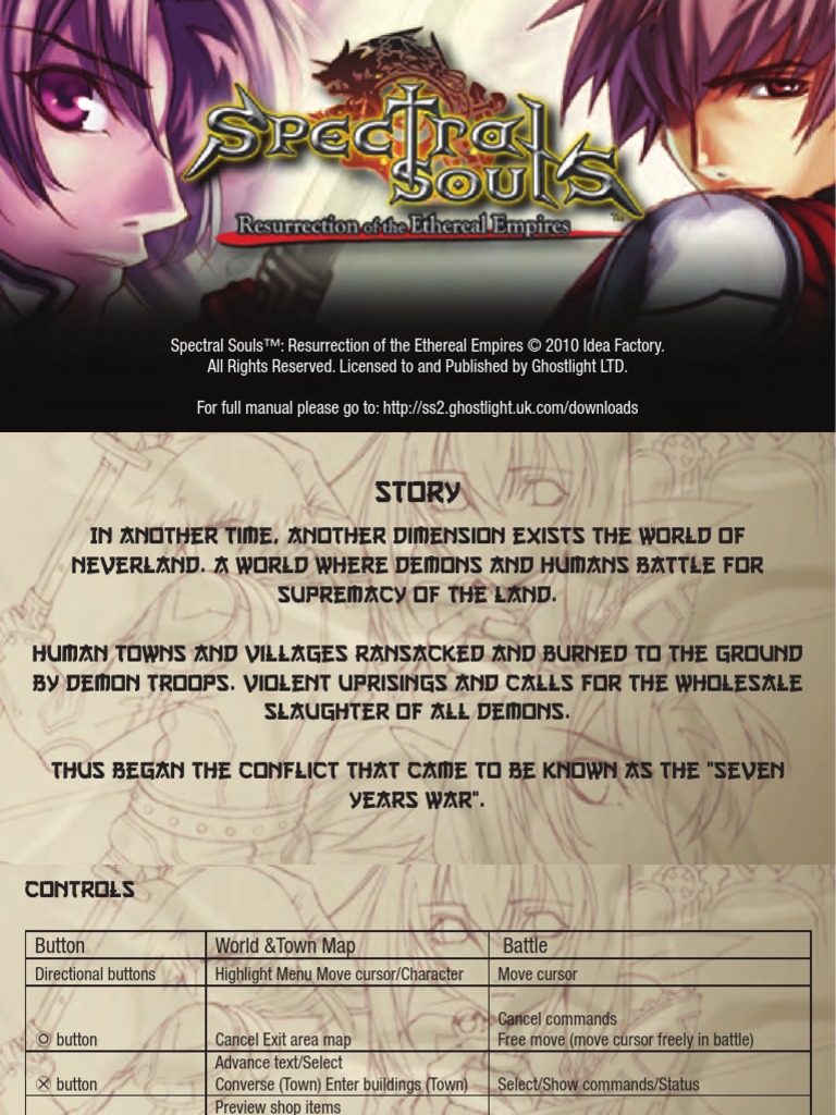 Spectral Souls 2 Manual en | PDF | Video Games | Video Game Gameplay