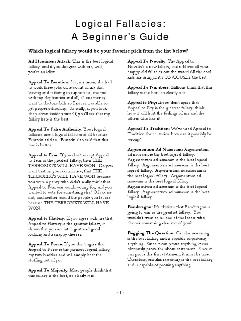 Logical Fallacies | PDF | Fallacy | Philosophical Methodology