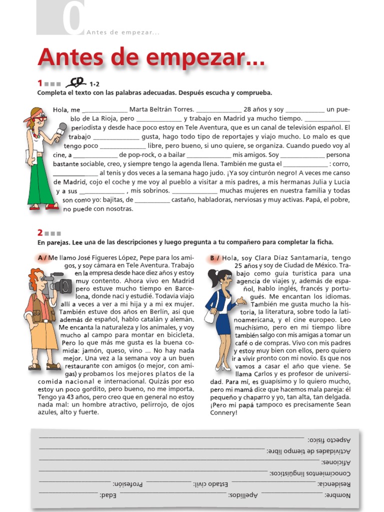 Lección 0 Aventura 2 | PDF | Lengua española | Idiomas