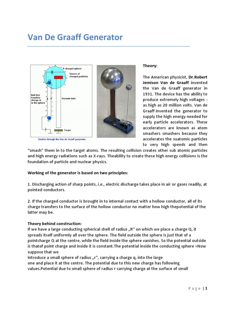 Van de Graaff | PDF | Particle Accelerator | Ion