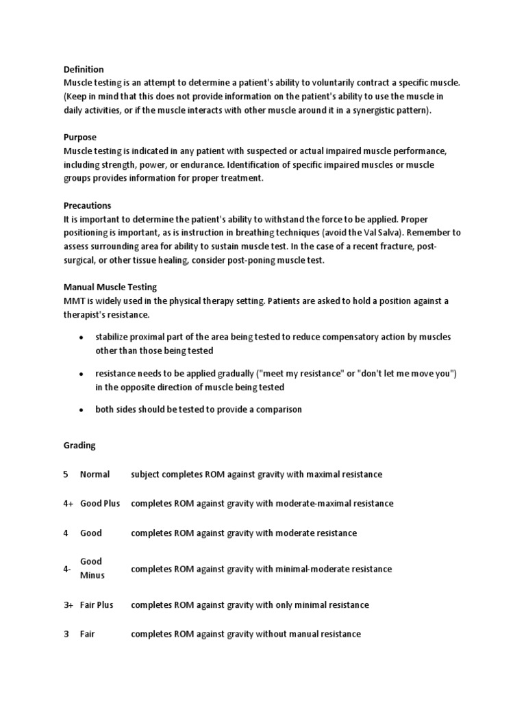 Manual Muscle Testing | PDF | Medical Specialties | Medicine