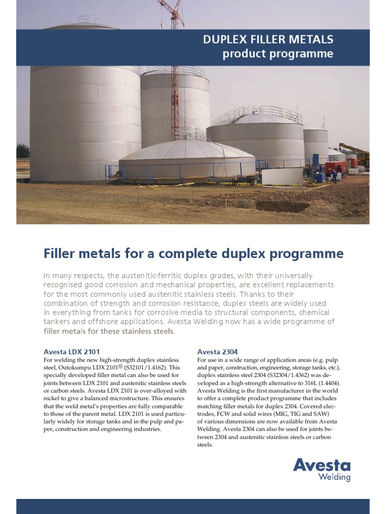 Avesta Welding | Stainless Steel | Transition Metals