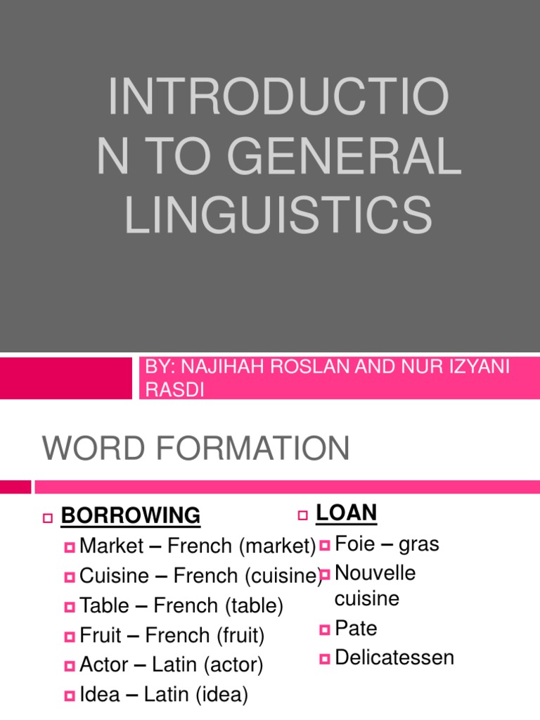 Introduction To General Linguistics | PDF | Lexicon | Meal