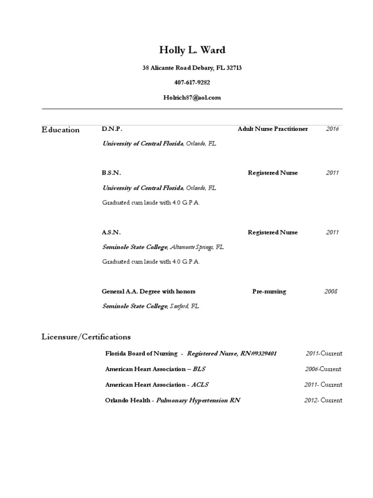 Ward CV Document | PDF