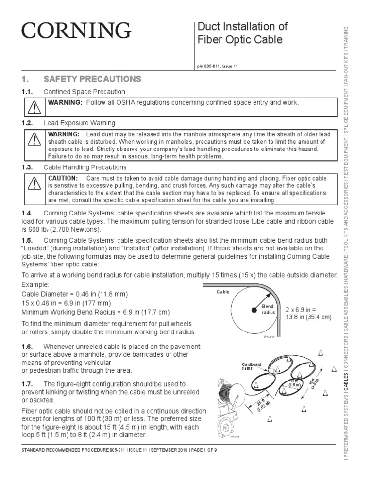 Duct Installation of Fiber Optic Cable PDF | PDF | Cable | Optical Fiber
