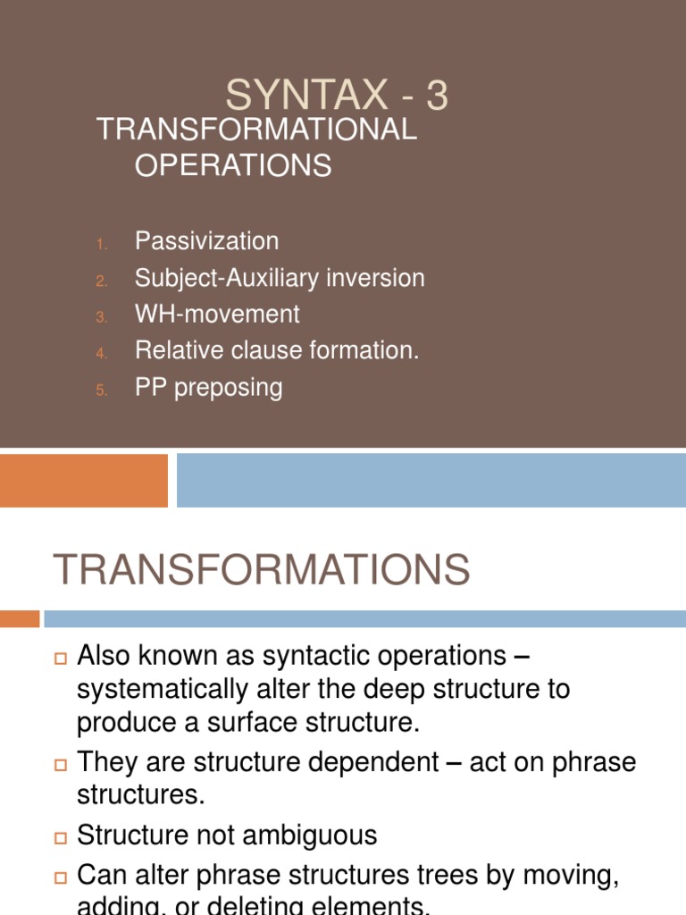 Topic 3 - Syntax - 3M | PDF | Clause | Phrase