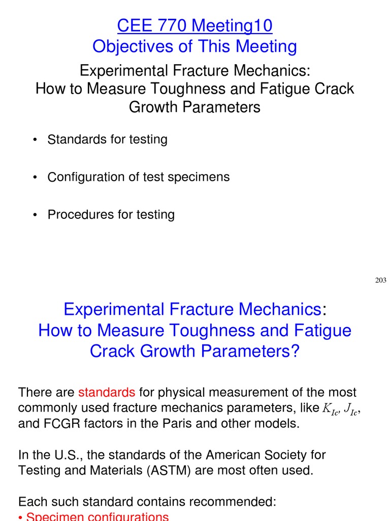Lecture 10 Experimental Fracture Mechanics 1 | PDF | Fracture Mechanics ...