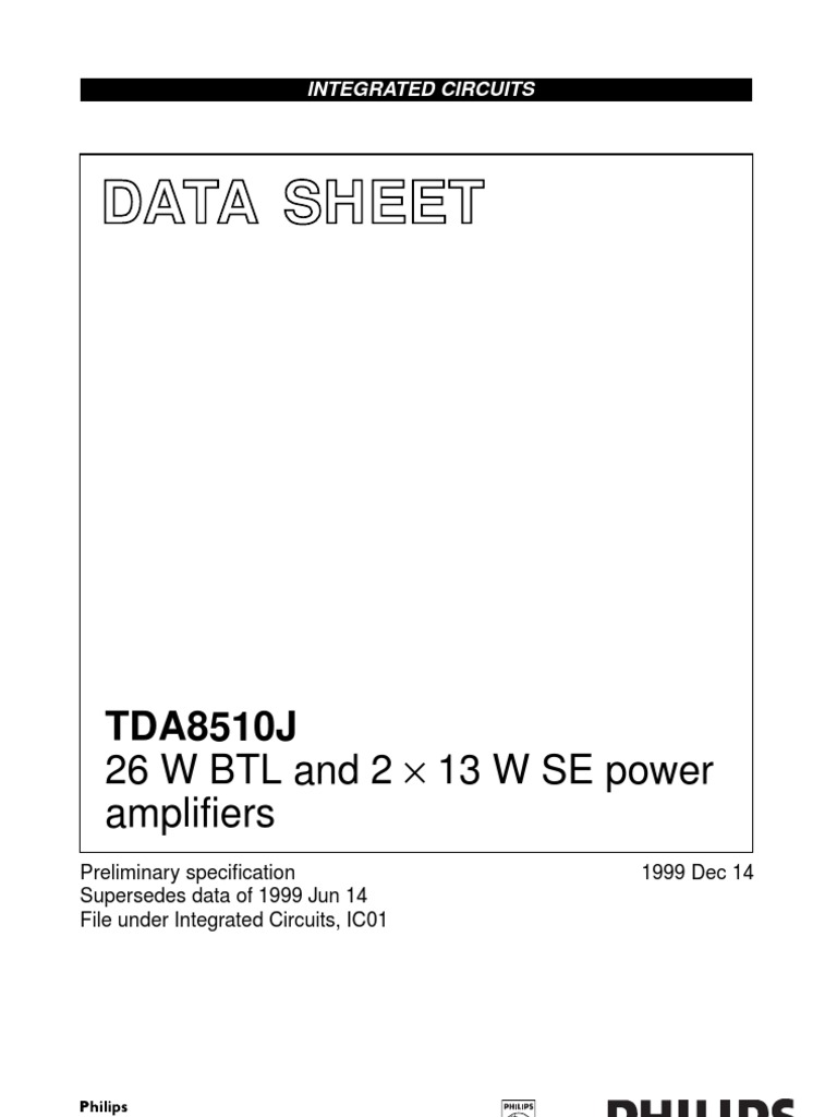 Audio Tda8510j Spec en | PDF | Amplifier | Distortion