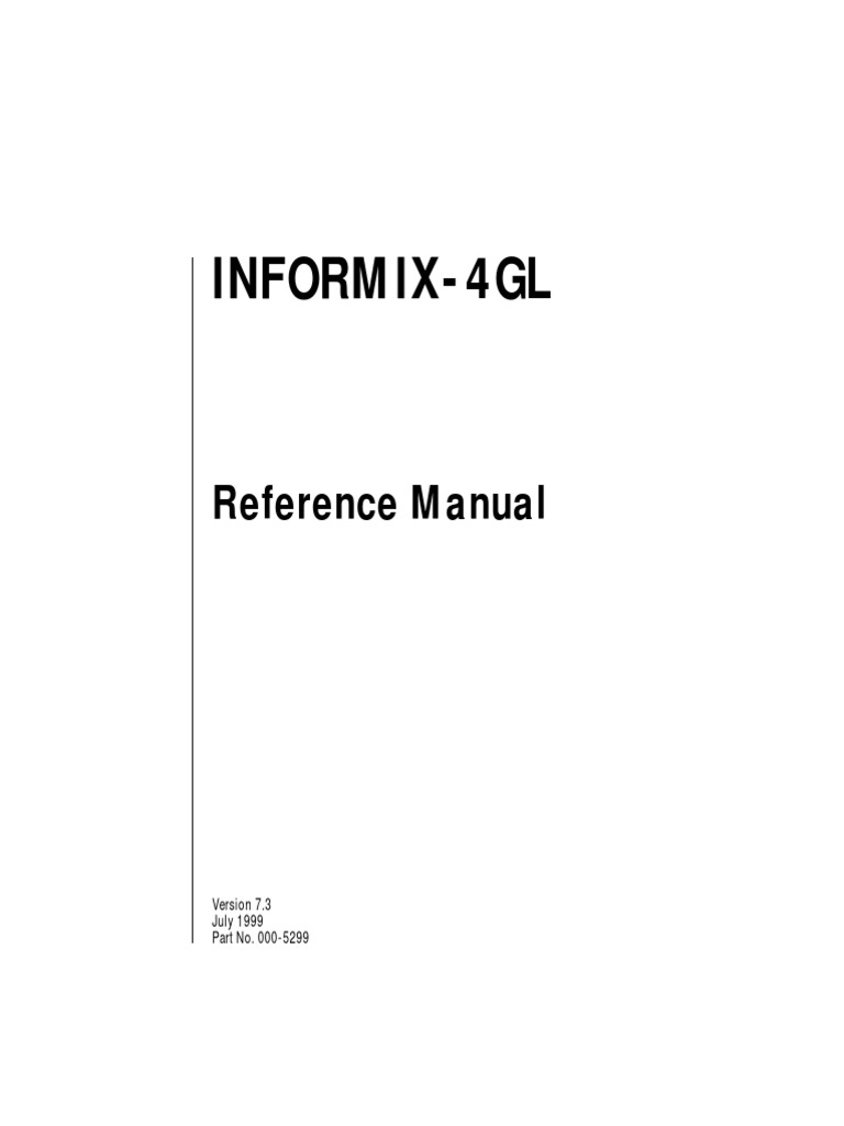 Informix 4gl Reference Guide | PDF | Sql | Typefaces