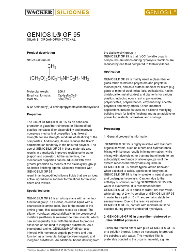 Genosil GF 95 | PDF | Epoxy | Silicone