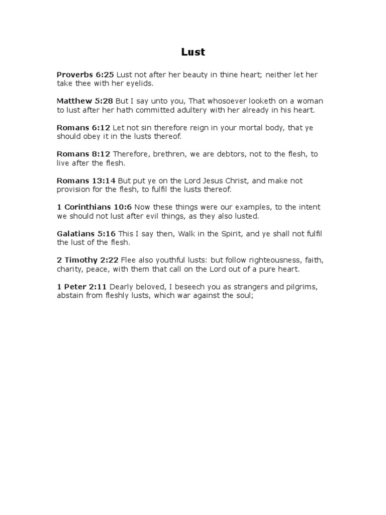 Overcoming Temptations - Lust | PDF