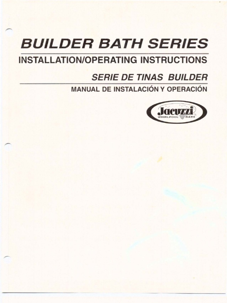Jacuzzi Whirlpool Bath Builder Bath Series Instructions | PDF | Business