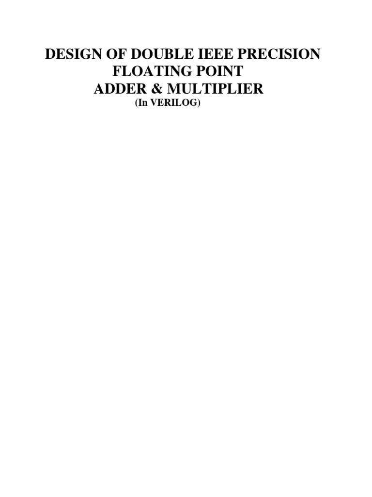 Design of Double Ieee Precision | PDF | Discrete Mathematics ...