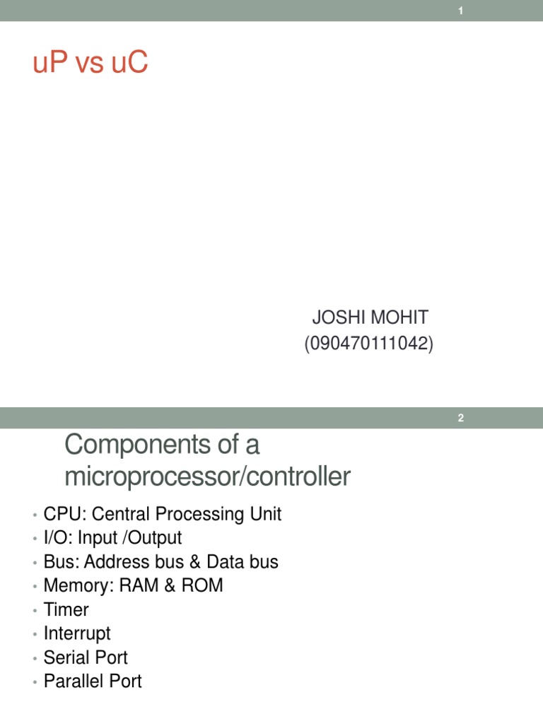 Microprocessor vs Microcontroller Explained | PDF