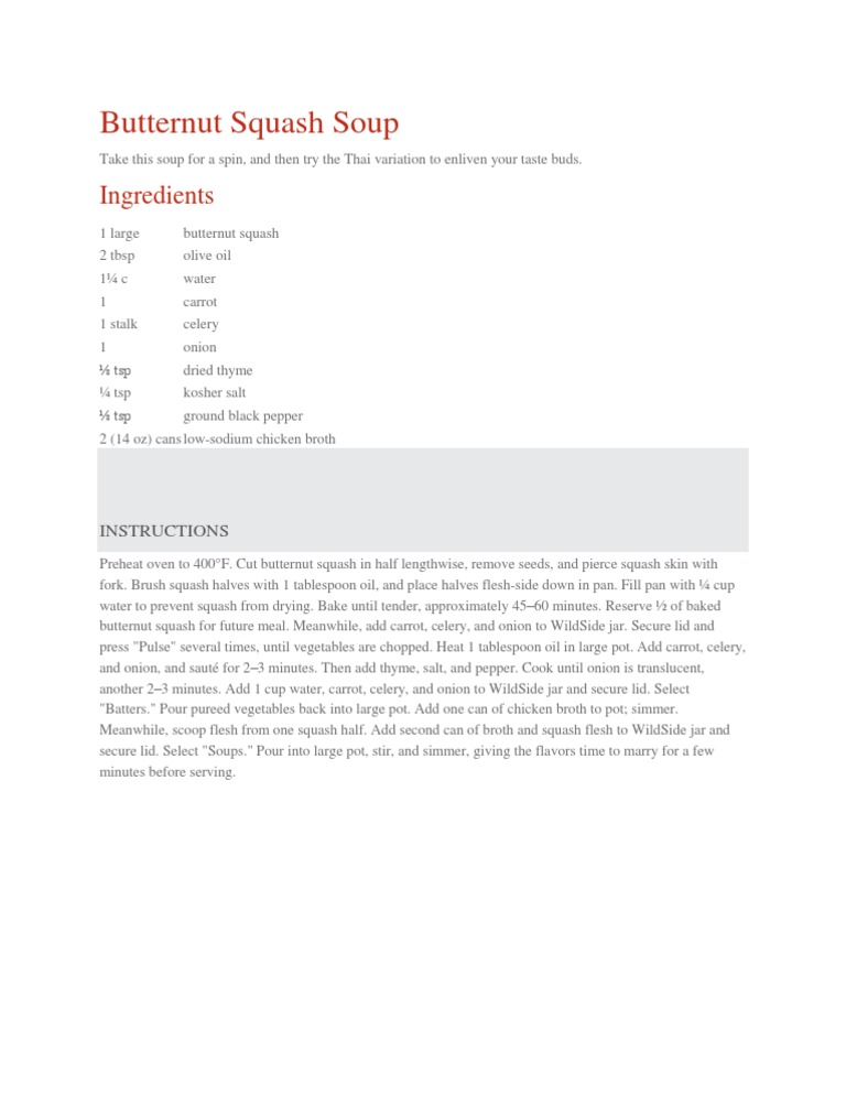 Butternut Squash Soup | PDF