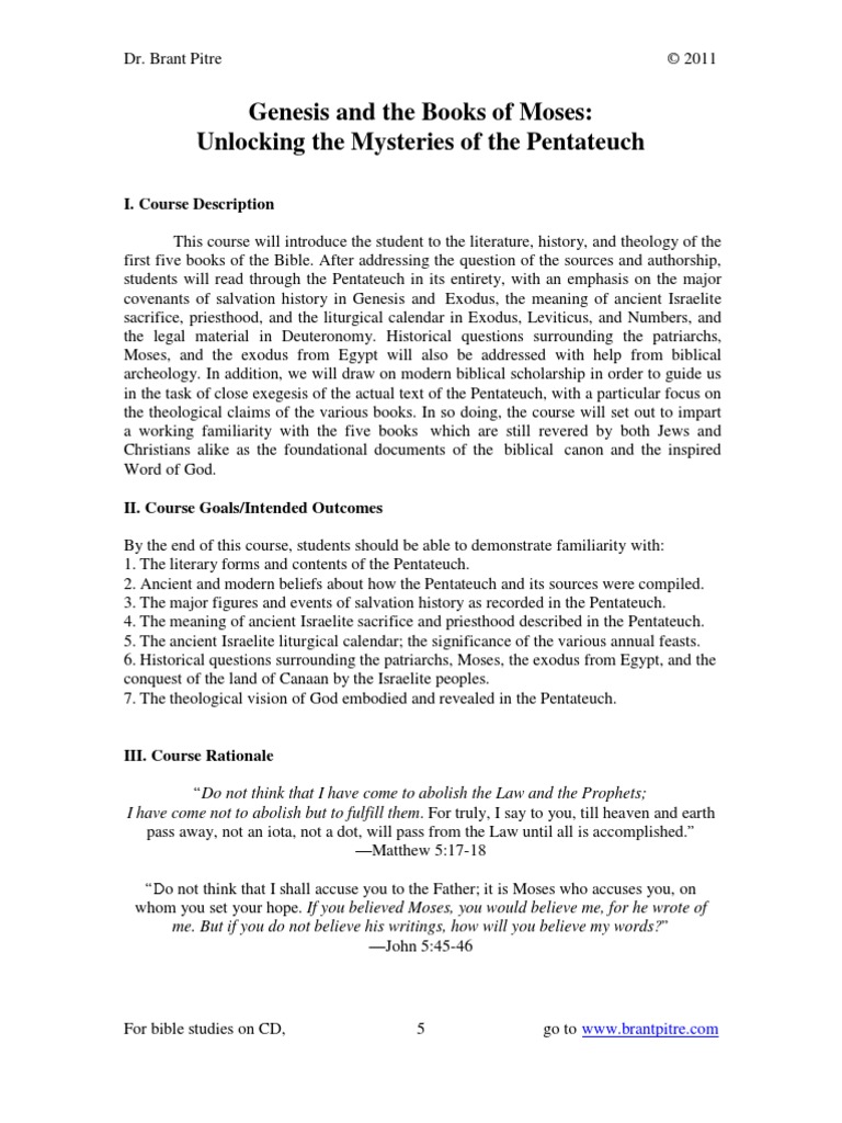 Genesis Books of Moses | Download Free PDF | Book Of Numbers | Torah