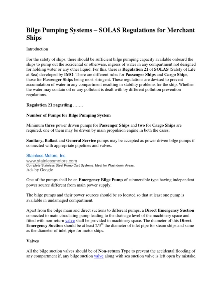 Bilge Pumping Systems | PDF | Ships | Pump