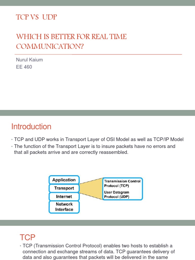 TCP VS Udp | PDF | Transmission Control Protocol | Network Packet