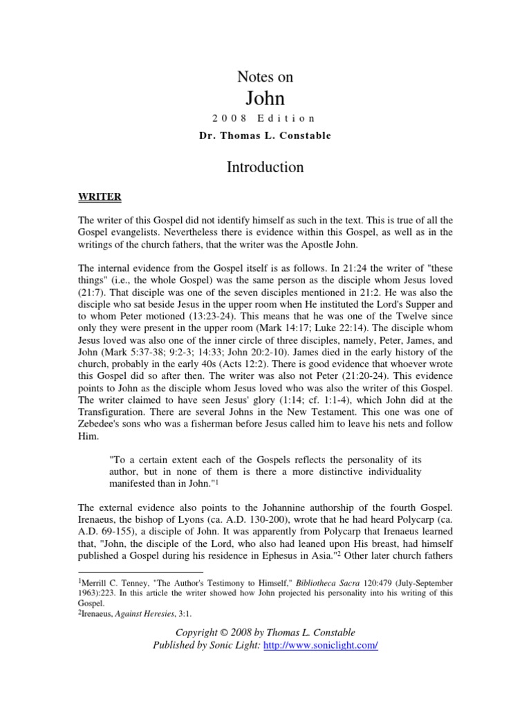 Constable notes in gospel of John | Gospel Of John | Gospels | Free 30 ...