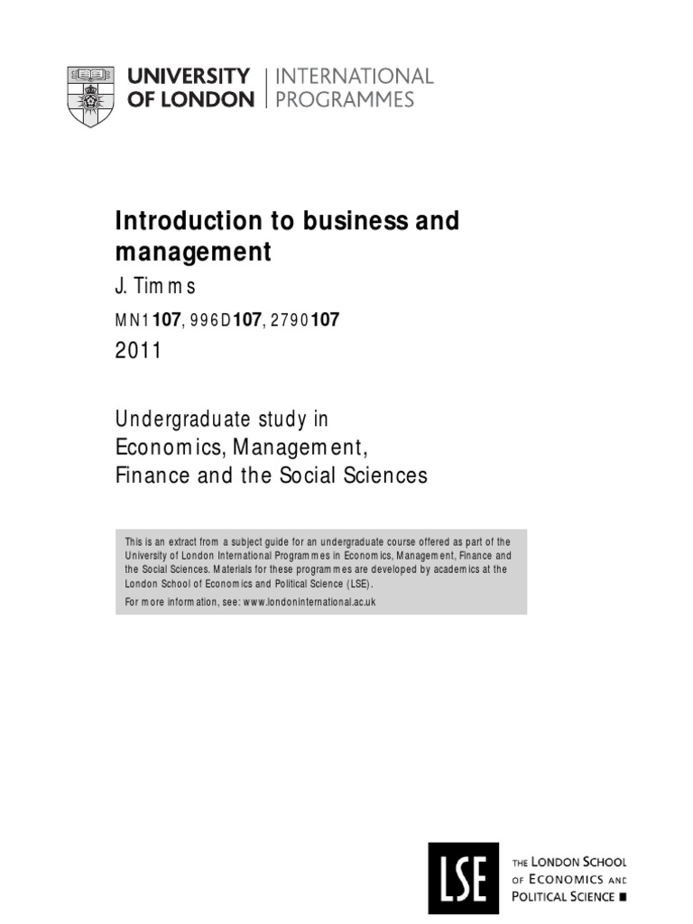 Introduction To Business Management | PDF | Strategic Management | Thought