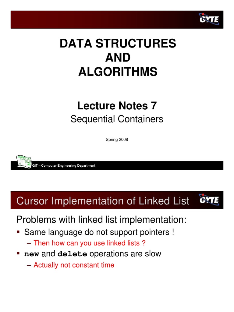 Data Structures AND Algorithms: Lecture Notes 7 | Download Free PDF ...