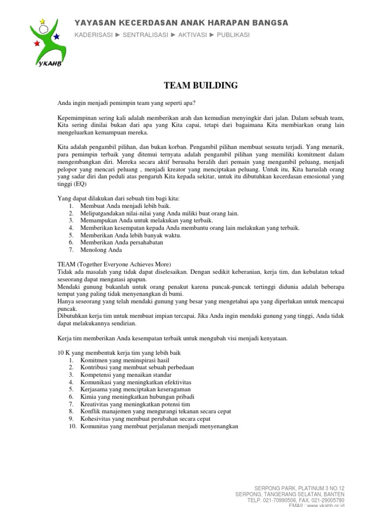 Modul Team Building | PDF