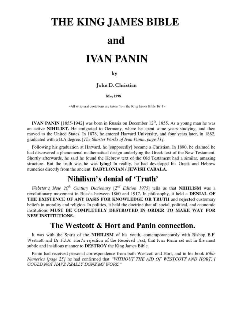 Ivan Panin & KJV | PDF | Bible | Religious Literature