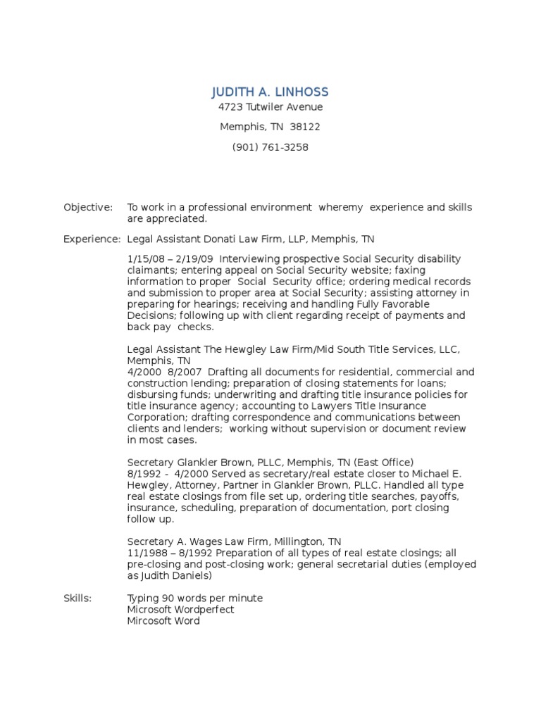 Judy Resume 1-17-09 | PDF