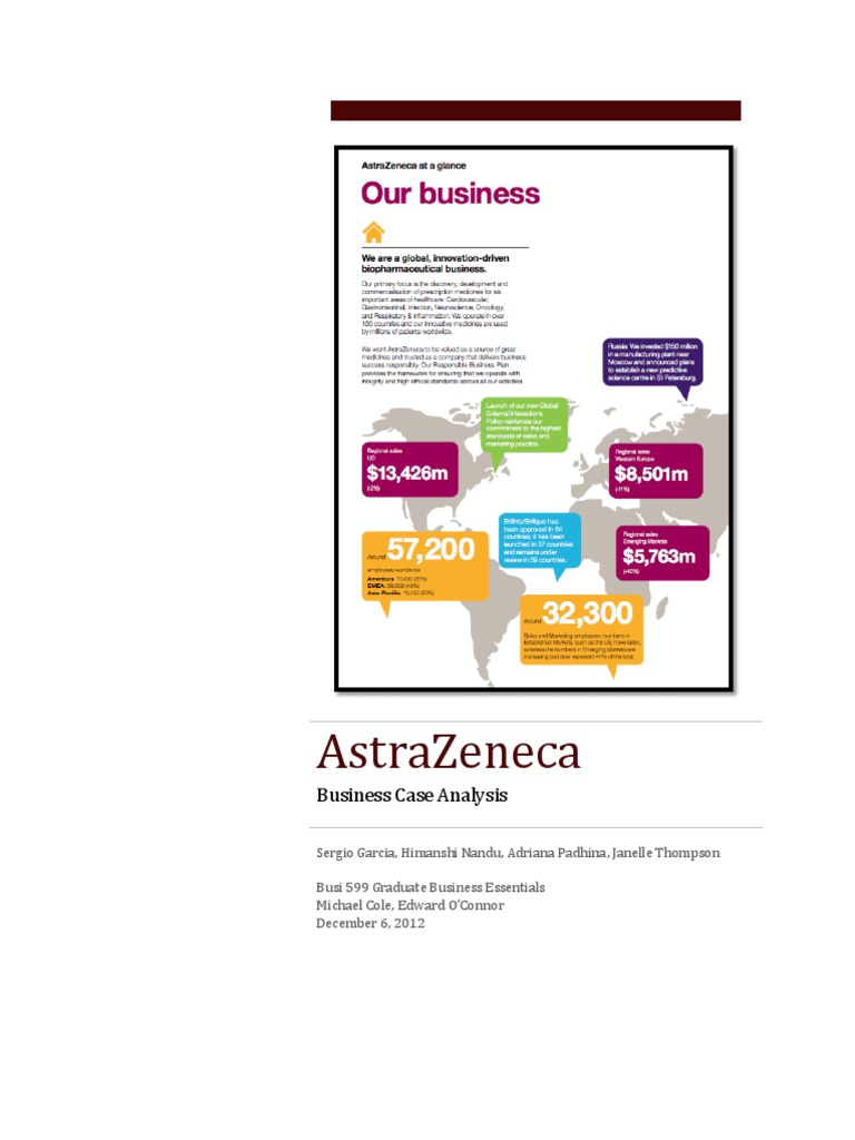 Astrazeneca Case Study Analysis | PDF | Strategic Management | Price–Earnings Ratio