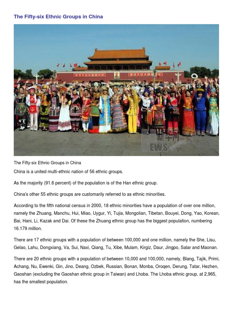 The 56 Ethnic Groups in China | PDF