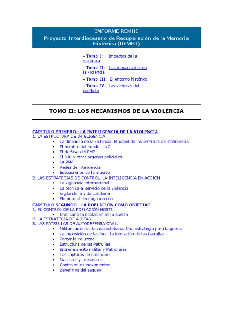 Informe Remhi | PDF | Policía | Guerra de guerrillas