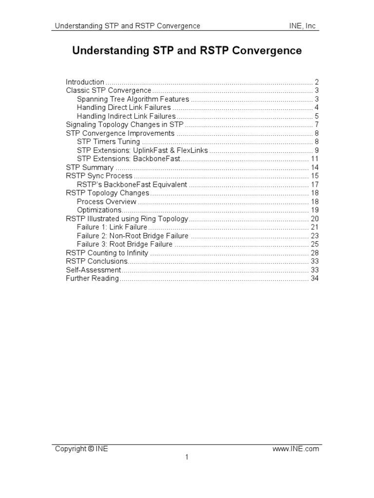 Understanding STP RSTP Convergence PDF | PDF | Network Topology | Areas Of Computer Science
