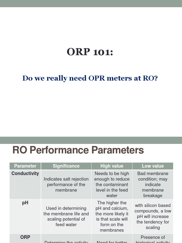 Orp 101 | PDF | Membrane | Redox