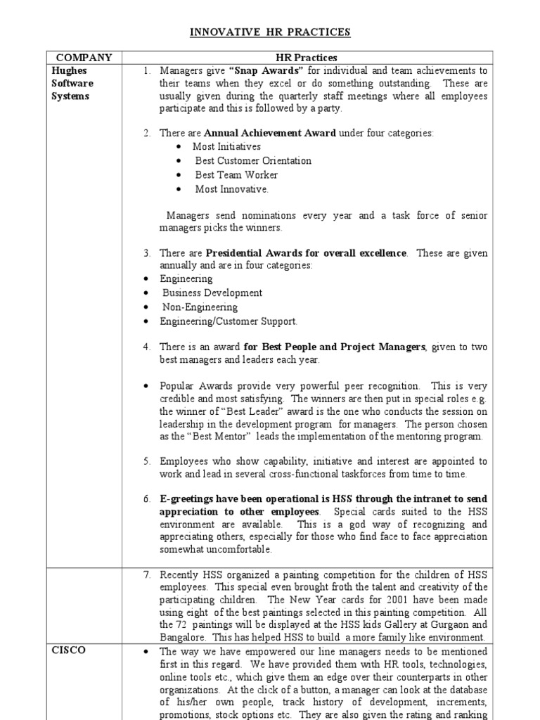 Innovative HR Practices | PDF | Mentorship | Leadership