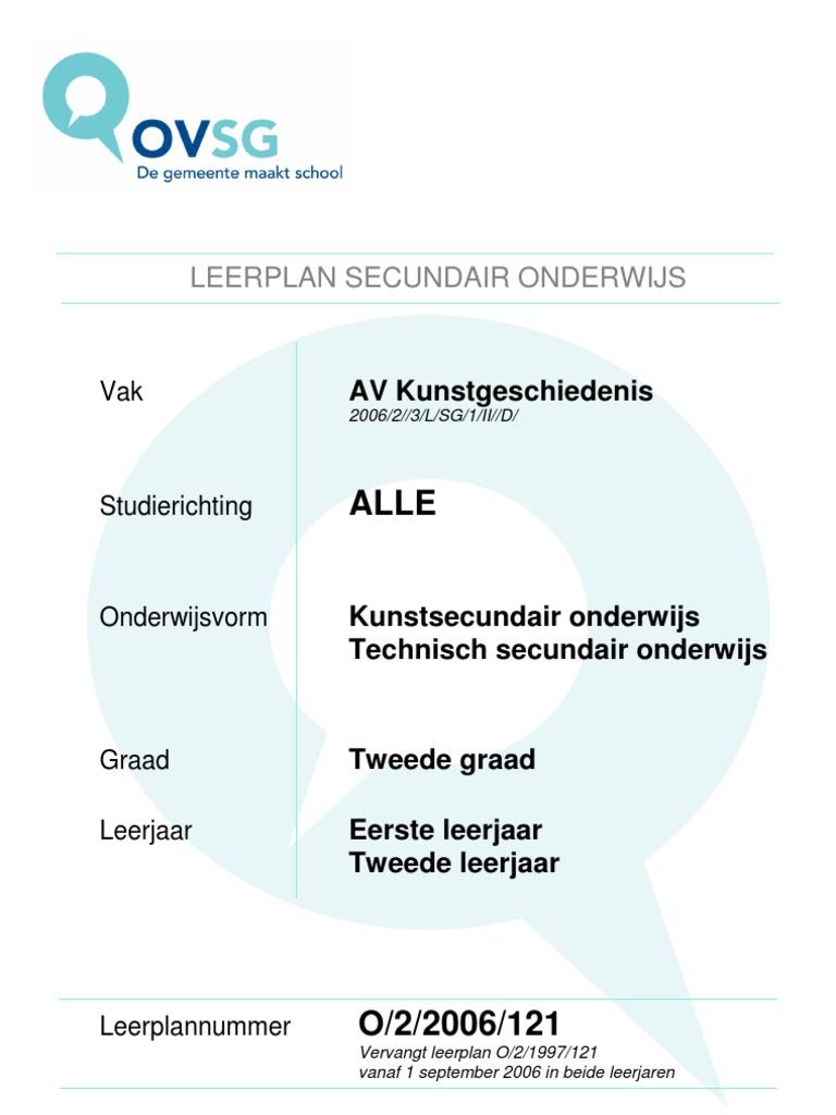OVSG Kunstgeschiedenis 2de Graad KSO | PDF