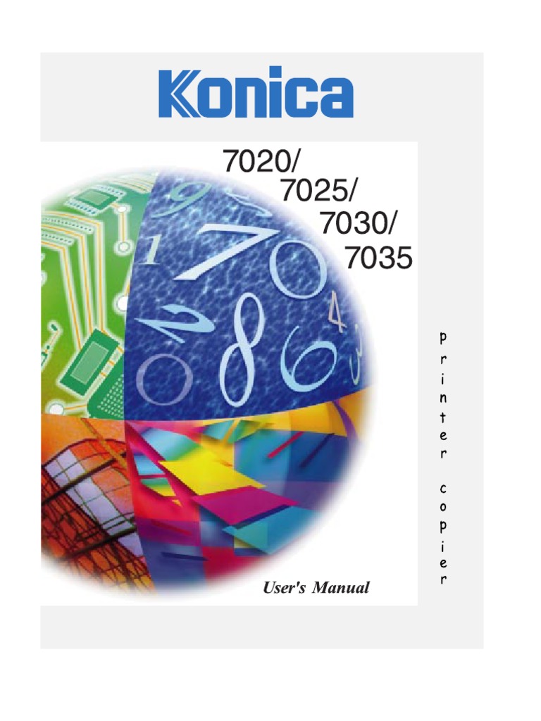 Konica 7020 User Manual | PDF | Photocopier | Image Scanner