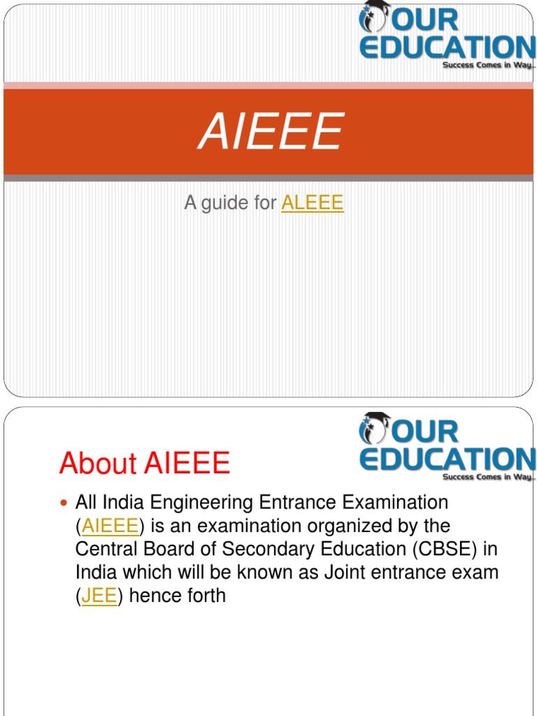 Aieee: A Guide For | PDF | Schools | Student Assessment And Evaluation