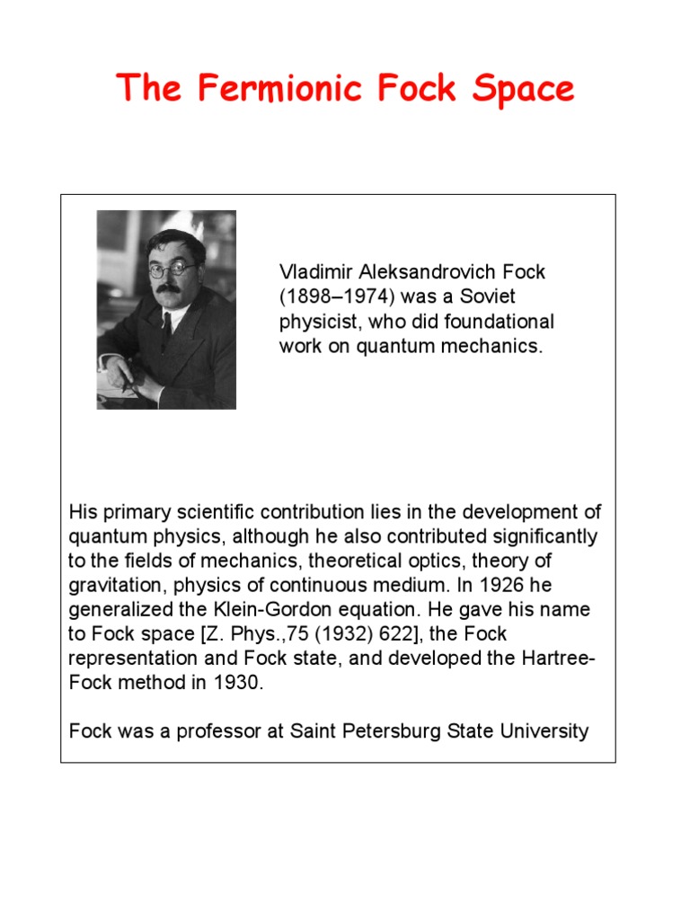 Fock Spaces PDF | Download Free PDF | Spin (Physics) | Scientific Theories
