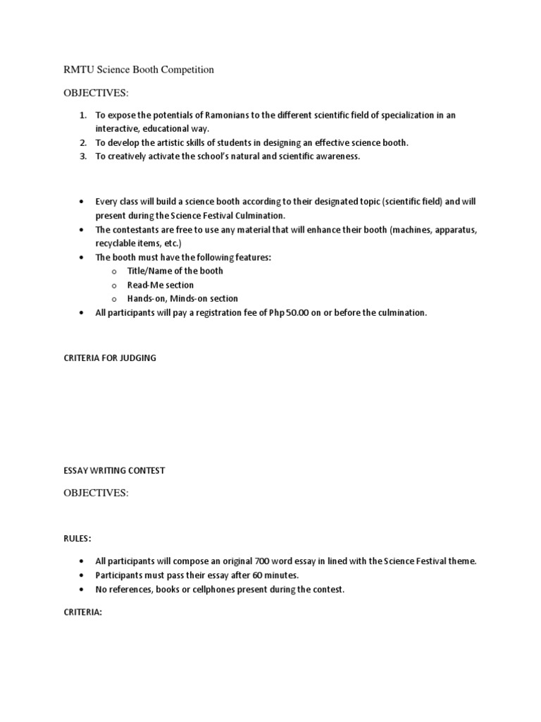RMTU Science Competition Guidelines | PDF | Social Science | Art
