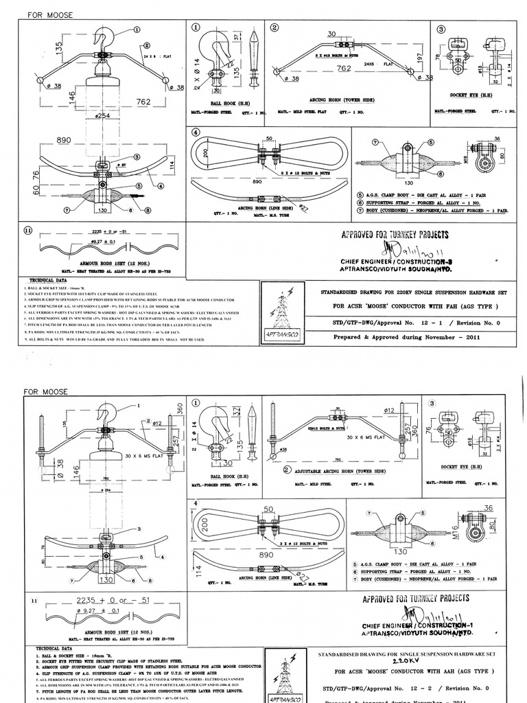 EHV Switchyard-Drawing of Hardwares | PDF