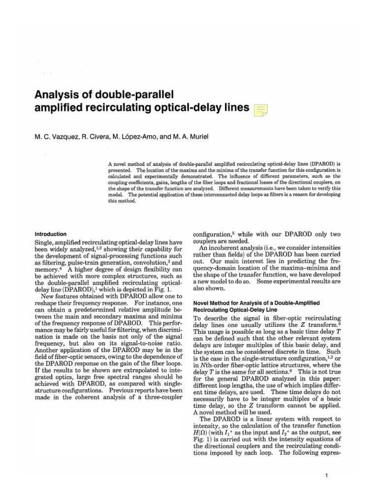 Analysis of Double-Parallel | PDF | Optical Fiber | Maxima And Minima